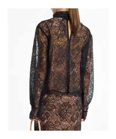 ROTATE BY BIRGER CHRISTENSEN Lace High Collar Midi Dress