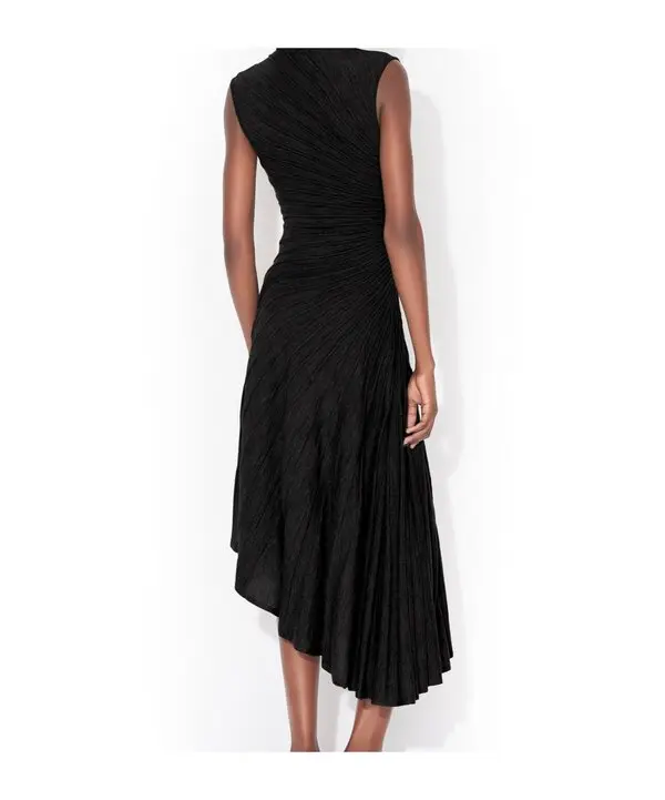 Alaïa Asymmetrical High Neck Sleeveless Dress