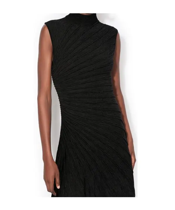 Alaïa Asymmetrical High Neck Sleeveless Dress