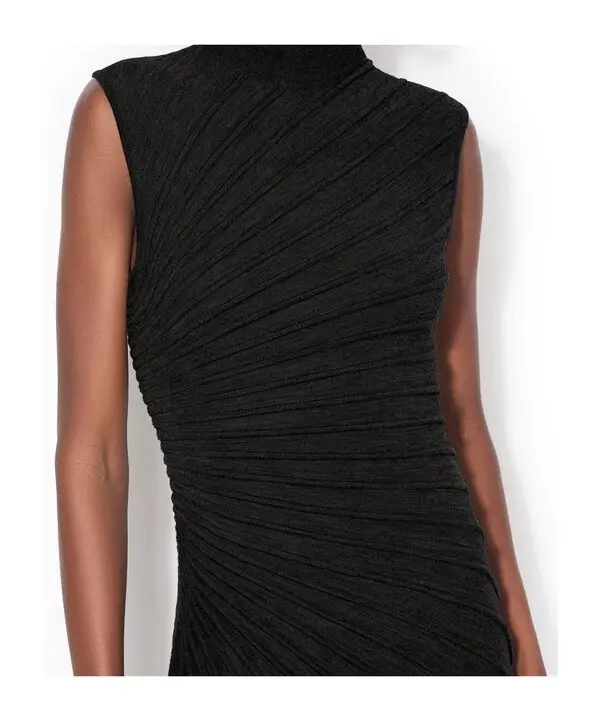 Alaïa Asymmetrical High Neck Sleeveless Dress