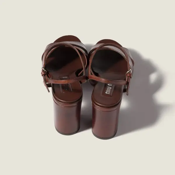 Miu Miu Leather Platform Sandals