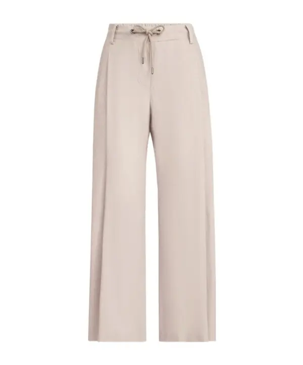 Brunello Cucinelli Linen Trousers With Drawstring And Monili - Yuta