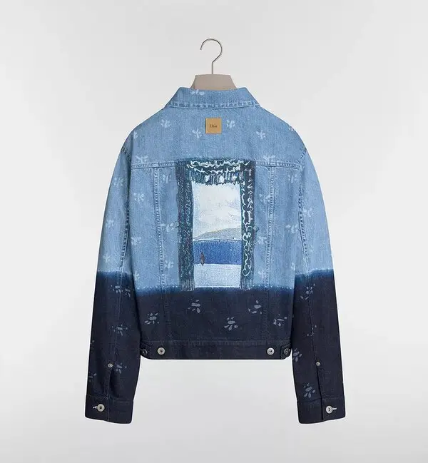 Dior Denim Trucker Jacket With Graphic Print