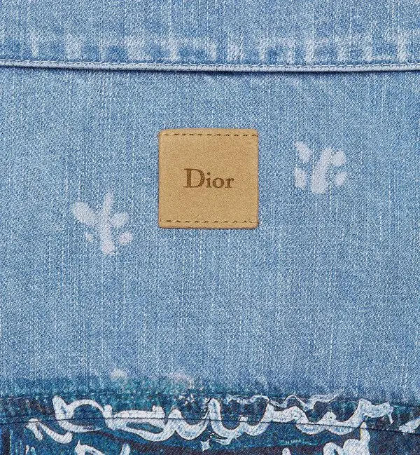 Dior Denim Trucker Jacket With Graphic Print