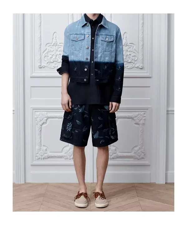 Dior Denim Trucker Jacket With Graphic Print