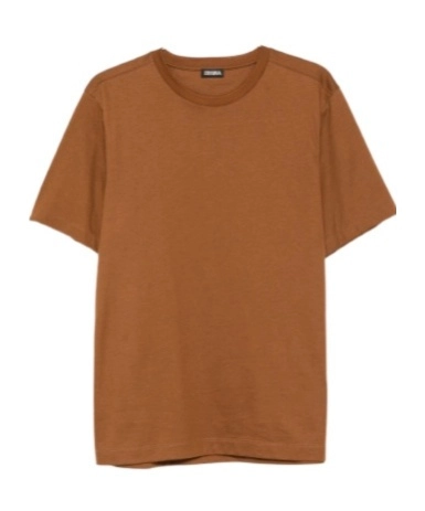 Zegna Short Sleeve Crewneck T-shirt - Brown