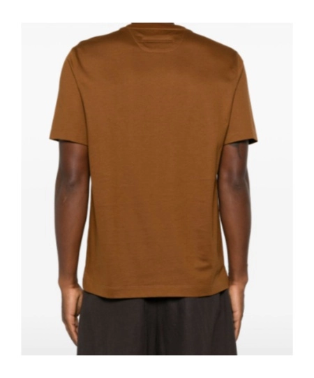 Zegna Short Sleeve Crewneck T-shirt - Brown