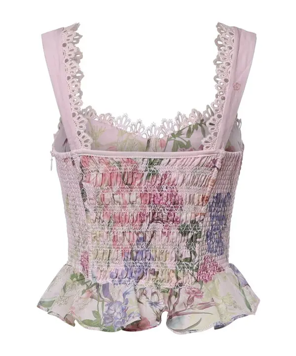 Charo Ruiz Ibiza Floret Floral-print Ruffled Top