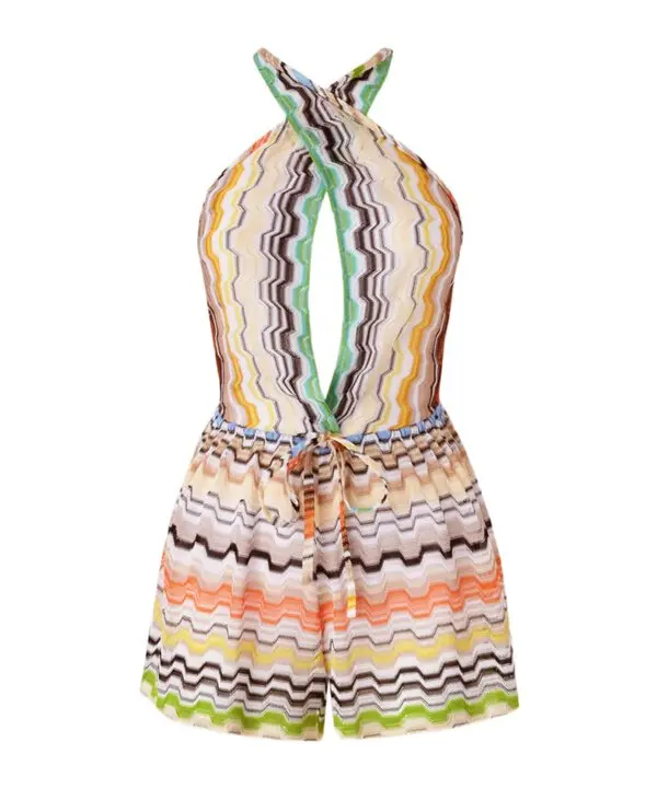 Missoni Short Jumpsuit In Pure Viscose With Greek Motif - Multicolour