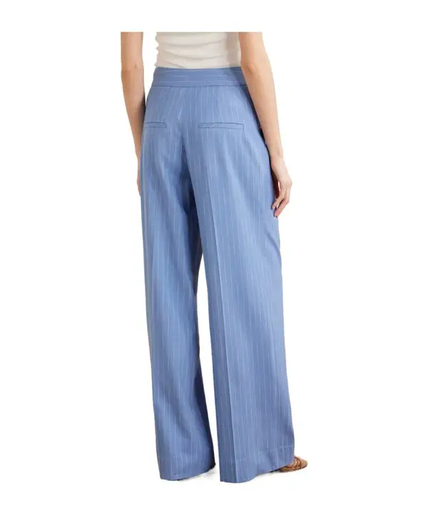 Veronica Beard Heyser Pinstriped Wide-leg Pants - Blue