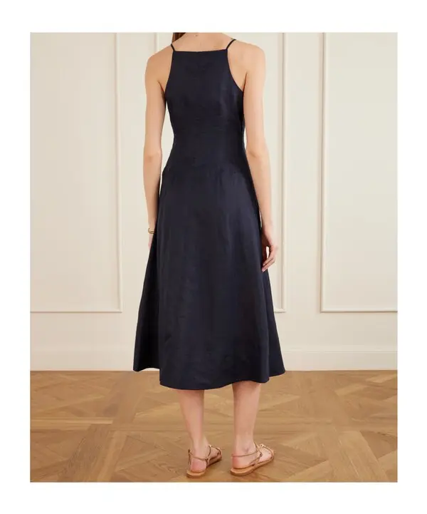 Veronica Beard Button-down Spaghetti-strap Midi Dress
