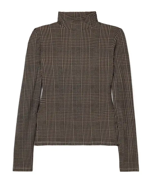 Veronica Beard Nate Prince Of Wales Check Long Sleeve Top - Black
