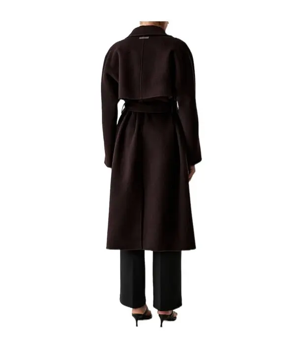 Calvin Klein Belted Wrap Coat With Long Sleeves