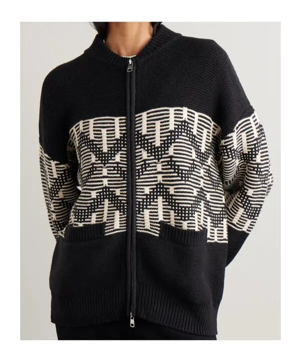 Varley Linnea Fair Isle Cotton-blend Cardigan