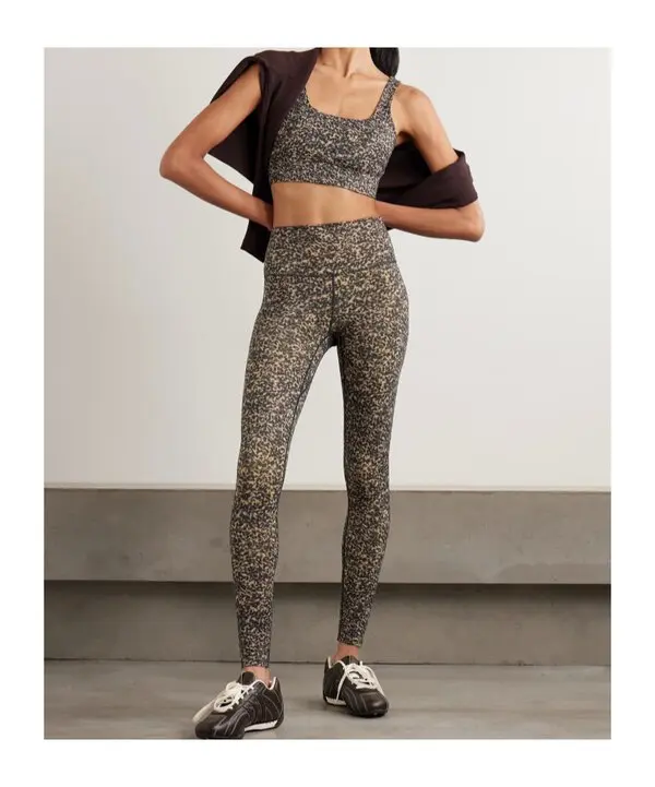 Varley Cori -print Freesoft Jersey Sports Bra - Leopard