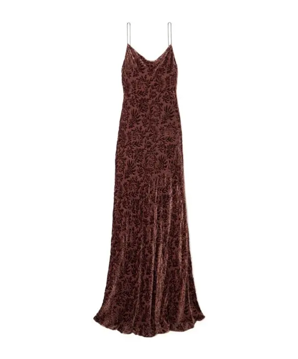 Veronica Beard Jolynn Devoré-velvet Maxi Dress - Plum