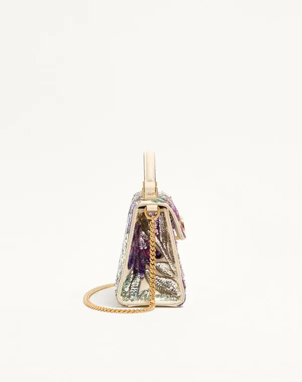 Valentino Garavani Vsling Mini Embroidered Handbag With Floral Sequins