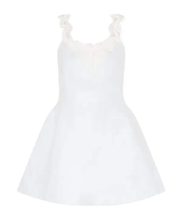 SHUSHU/TONG Sleeveless Patchwork Bodice Pleated Mini Dress
