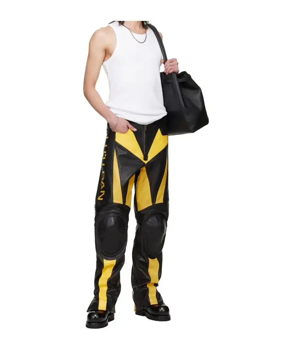 LU'U DAN Bruce Lee X Collaboration Moto Racing Leather Pants