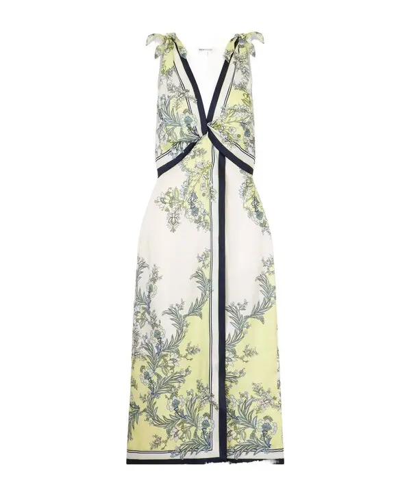 Veronica Beard Twisted Floral-print Dress - Green
