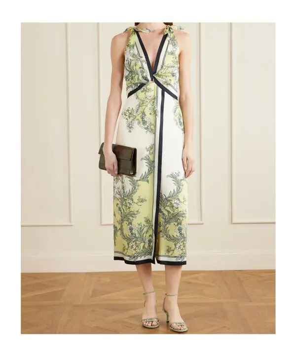Veronica Beard Twisted Floral-print Dress