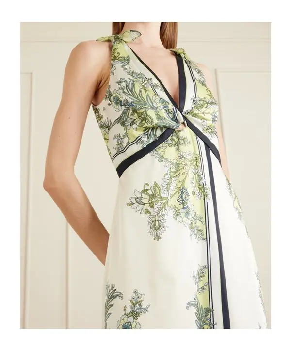 Veronica Beard Twisted Floral-print Dress