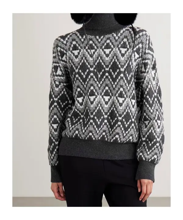 Varley Ida Fair Isle Knitted Turtleneck Sweater