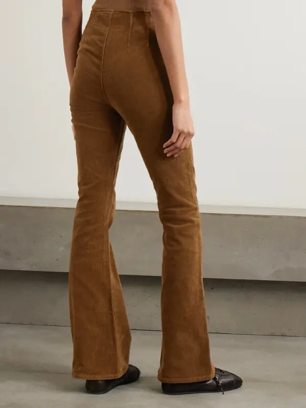 Veronica Beard Beverly Stretch-cotton Corduroy Flared Pants