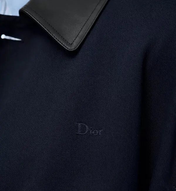 Dior Embroidered Blouson Jacket With Cd Buckle Detail - Black