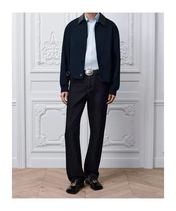 Dior Embroidered Blouson Jacket With Cd Buckle Detail - Black