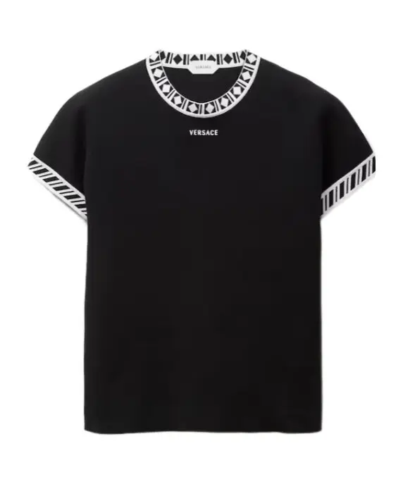Versace Cotton Knit T-shirt - Black