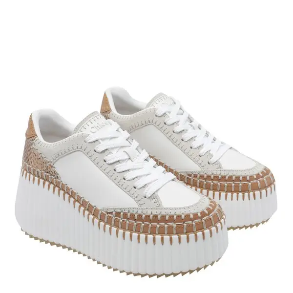 Chloé Nama Wedge Sneakers - Brown