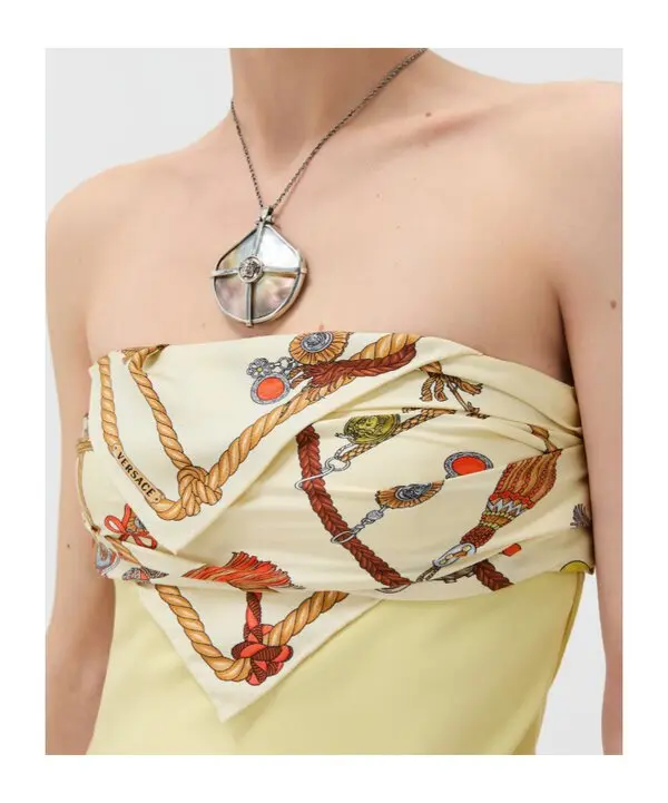 Versace Silk-twill Scarf-overlay Mini Dress