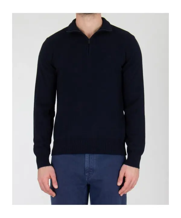 Emporio Armani Half Zip Logo Knitted Sweater