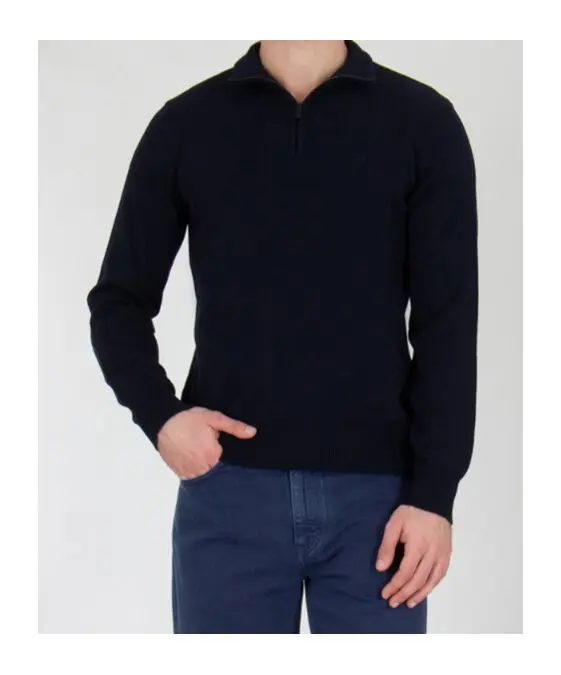 Emporio Armani Half Zip Logo Knitted Sweater