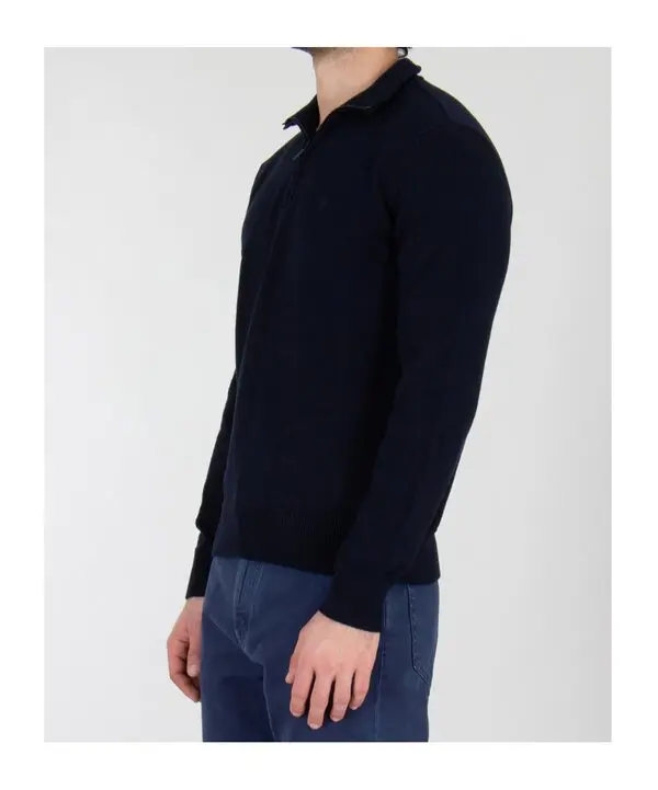 Emporio Armani Half Zip Logo Knitted Sweater