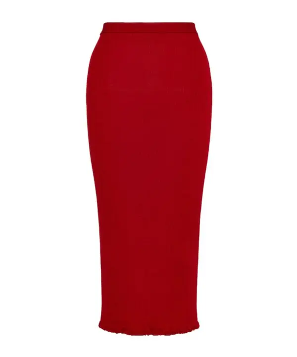 MAISON MARGIELA Ribbed Wool Midi Skirt