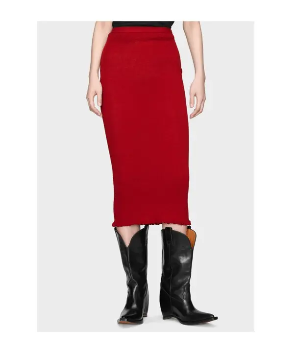 MAISON MARGIELA Ribbed Wool Midi Skirt