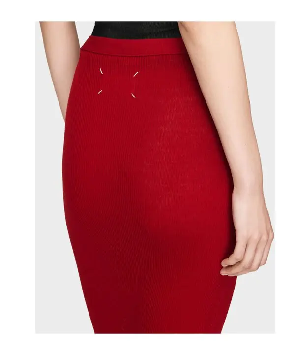 MAISON MARGIELA Ribbed Wool Midi Skirt