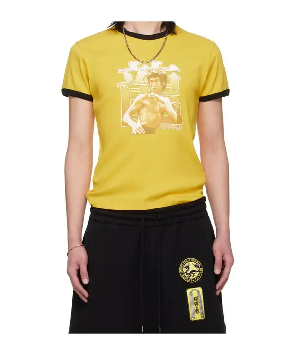 LU'U DAN Bruce Lee X Collaboration Ringer Crew Neck T-shirt