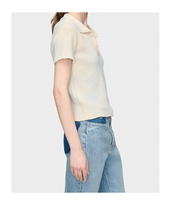 MAISON MARGIELA Cropped Wheat-stitch Cotton Polo Shirt