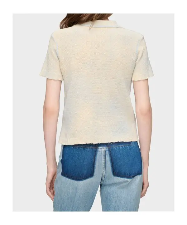 MAISON MARGIELA Cropped Wheat-stitch Cotton Polo Shirt