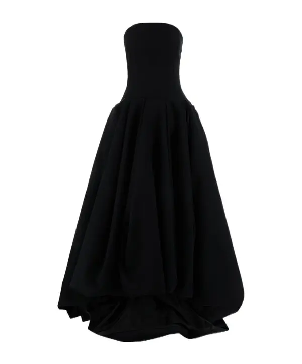 Balenciaga Strapless Pleated Maxi Dress - Black