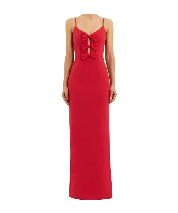 Rebecca Vallance Gown With Bow Detail And Cutout