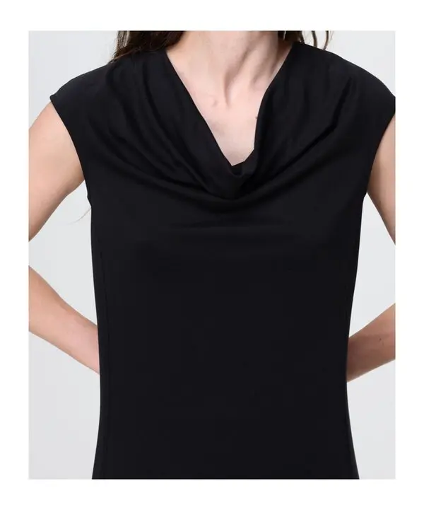 Max Mara Ivellusta Cowl Neck Sleeveless Midi Dress - Black