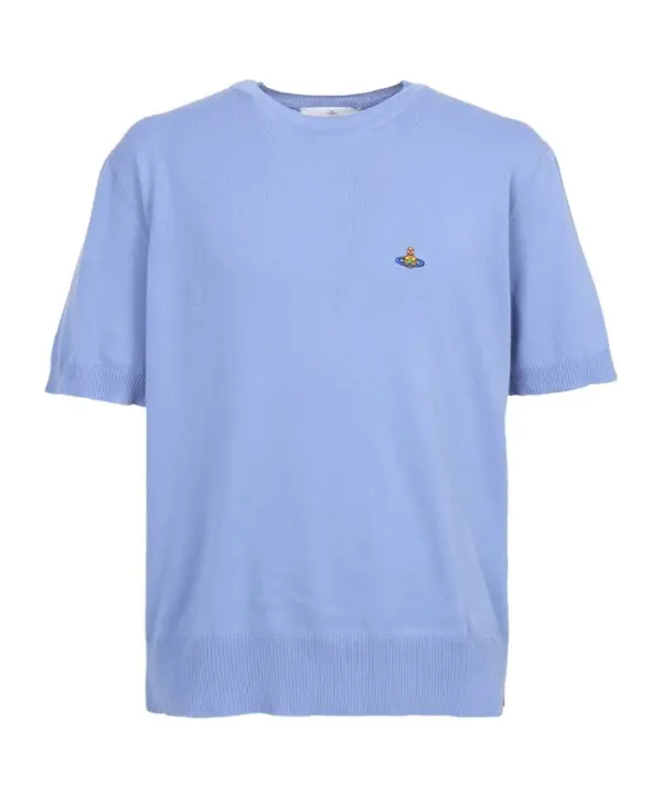 VIVIENNE WESTWOOD Short-sleeved Knitted T-shirt - Blue
