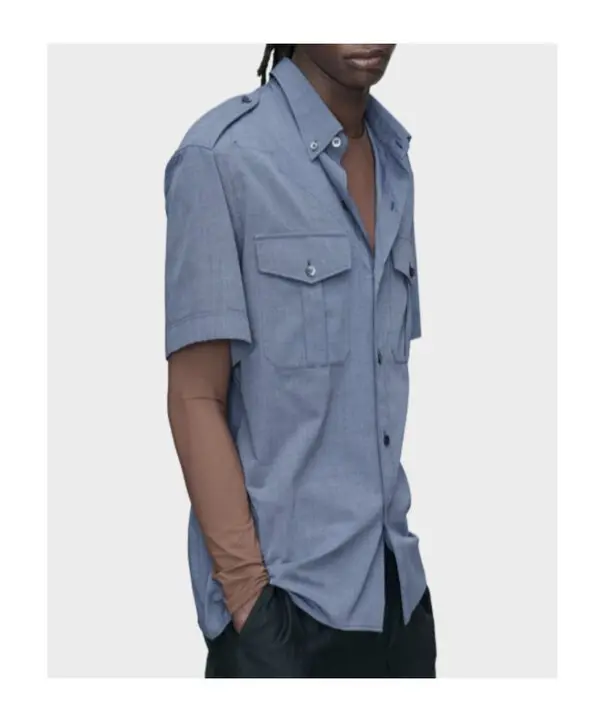 MAISON MARGIELA Folded Collar Short-sleeve Shirt