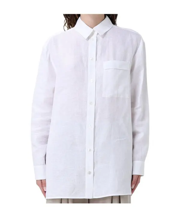 Max Mara Chest Pocket Linen Shirt - White