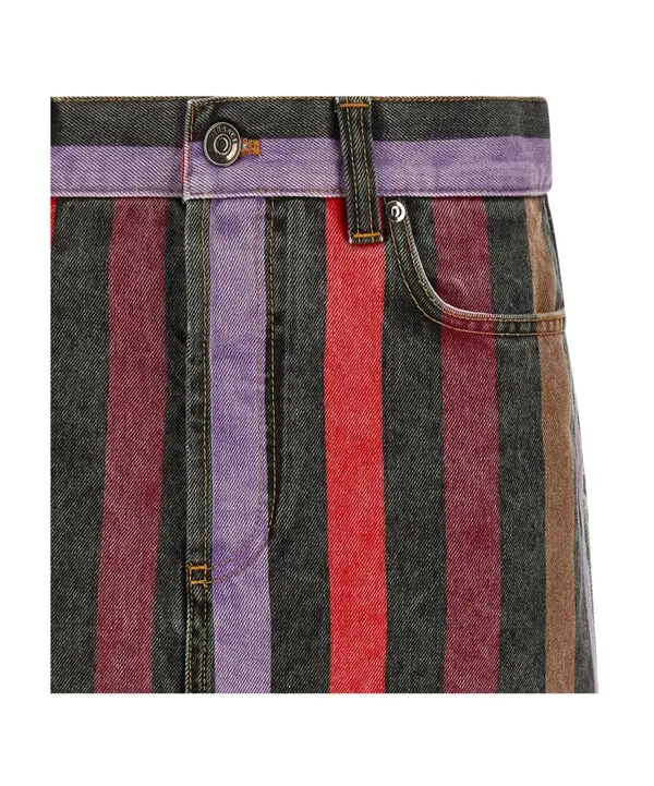 Versace Striped Denim Skirt