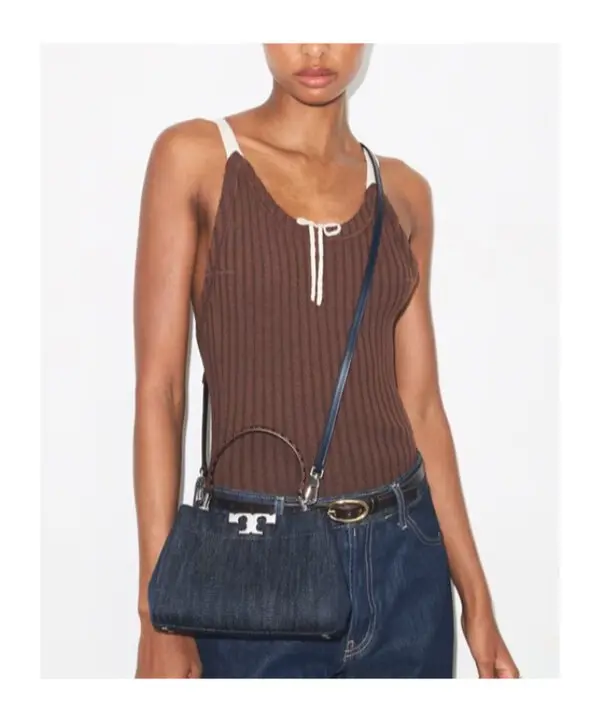 Tory Burch Mini Eleanor Denim Satchel